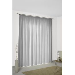 Vorhang WIRTH, B:132cm H:255cm, grau, Polyester, Wohnzimmer, Gardinen, "SUNBONE"