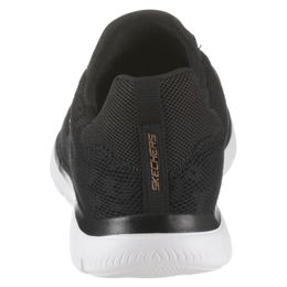 Skechers Damen Slip-On Sneaker "Summits", Gr. 38, schwarz, Textil, Schuhe, Slipper, Freizeitschuh, Komfortschuh mit Memory Foam
