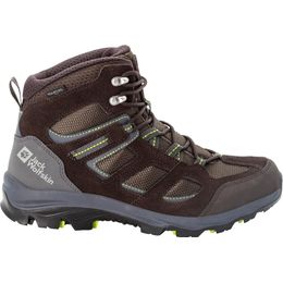 Jack Wolfskin Herren Wanderschuh "VOJO 3 TEXAPORE MID M", Gr. 42,5schwarz braun, lime, Synthetik, Textil, Schuhe, Wasserdicht, Trekkingschuh
