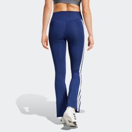 Damen Trainingstights "OPT ESS 3S FLAR", blau, Gr. S, adidas Performance, Obermaterial: 85% Polyester, 15% Elasthan, Hosen