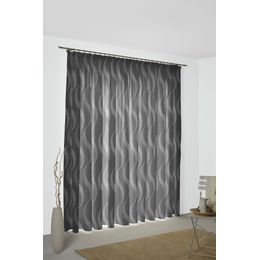 Vorhang WIRTH, B:132cm H:255cm, grau, Jacquard, Obermaterial: 75% Polyester, 25% Baumwolle, Wohnzimmer, Gardinen, "Lupara"