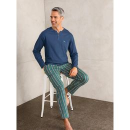 w&auml;schepur W&Auml;SCHEPUR Herren Schlafhose, Gr. 48, gr&uuml;n, 100% Baumwolle, gemustert, gestreift, Hosen
