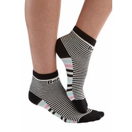 Bench. Damen Kurzsocken, Gr. 39, bunt, Baumwolle, Elasthan, Polyamid, gestreift, Socken, im Streifendesign
