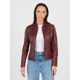 JCC Damen Bikerjacke "Cabira", rot, Gr. 44, Oberstoff: 100% Lammleder. Futter: 100% Polyester, Jacken