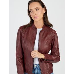 JCC Damen Bikerjacke "Cabira", rot, Gr. 38, Oberstoff: 100% Lammleder. Futter: 100% Polyester, Jacken