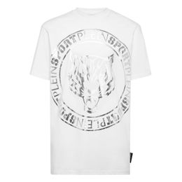 Plein Sport Herren T-Shirt "Tiger", wei&szlig;, Gr. L, Obermaterial: 100% Baumwolle, Shirts