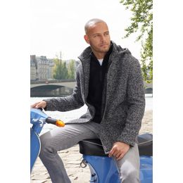 John Devin Herren Strickmantel, schwarz, Gr. 54, meliert, Grobstrick, Obermaterial: 100% Polyester, M&auml;ntel, im Tweed-Look
