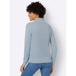 Casual Looks Damen Strickpullover "Pullover", blau, Gr. 36, unifarben, 50% Baumwolle, 50% Polyacryl, Pullover