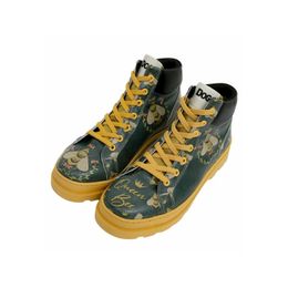 DOGO Damen Winterboots "Adriana Queen Bee Damen Stiefeletten", Gr. 39, gr&uuml;n, Lederimitat, Schuhe, Handgefertigt