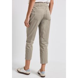 Street One Damen R&ouml;hrenhose, grau, Gr. 46, unifarben, Web, 97% Baumwolle, 3% Elasthan, Hosen, mit Elastikbund
