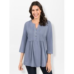 Inspirationen Damen 3/4-Arm-Shirt "Shirt", blau, Gr. 38, unifarben, 50% Baumwolle, 50% Viskose, Shirts