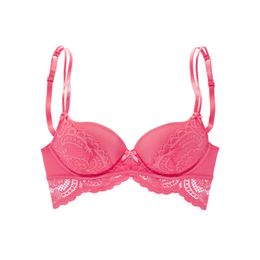 Lascana Damen Push-up-BH "Valentina", Gr. 75, pink, Microtouch, Obermaterial: 60% Polyamid, 35% Polyester, 5% Elasthan, BHs, mit extravaganten