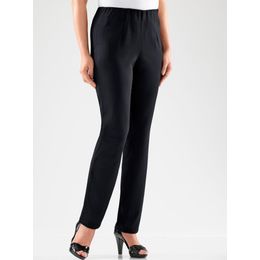 Classic Basics Damen Stretch-Hose, schwarz, Gr. 195, unifarben, 64% Polyester, 34% Viskose, 2% Elasthan, Hosen