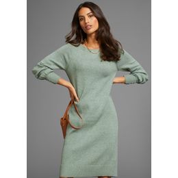 Laura Scott Damen Strickkleid, gr&uuml;n, Gr. 42, clean, unifarben, Strick, Obermaterial: 50% Viskose, 26% Polyamid, 24% Polyester, Kleider, mit