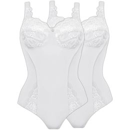SuSa Damen Body "2er Pack Body ohne B&uuml;gel Latina", Gr. 80, wei&szlig;, Obermaterial: 78% Polyamid PA. 15% Elasthan EL. 7% Baumwolle CO., Bodys