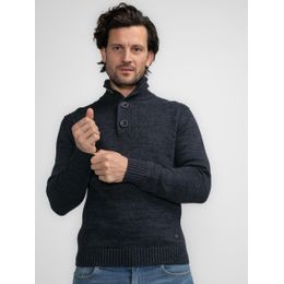 Herren Troyer "Men Knitwear Collar", blau, Gr. S, PETROL INDUSTRIES, Strick, Obermaterial: 87% Baumwolle, 13% Polyester, Pullover