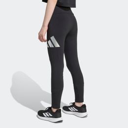 M&auml;dchen Leggings "JG GLAM LEG", schwarz, Gr. 128, adidas Sportswear, Obermaterial: 93% Baumwolle, 7% Elasthan, Hosen