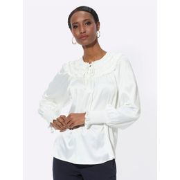 CR&Eacute;ATION L CREATION L Damen Satinbluse, beige, Gr. 40, unifarben, 97% Polyester, 3% Elasthan, Blusen