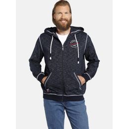 Jan Vanderstorm Herren Kapuzensweatjacke "Sweatjacke JOKORA", blau, Gr. 4XL, Obermaterial: 65% Baumwolle CO. 35% Polyester COOLMAX PES(Coolmax).,