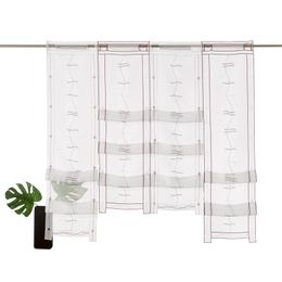 Weckbrodt-Gardinen Scheibengardine WECKBRODT, B:73cm H:120cm, lila, Voile, Polyester, K&uuml;che, Gardinen, "Selina", Hochraff, Gardine, Voile, echte Stickerei, transparent,