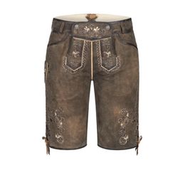 N&uuml;bler N&Uuml;BLER Damen Trachtenlederhose "Lederhose kurz Viona", braun, Gr. 44, Obermaterial: 100% Lammleder LEL., Hosen