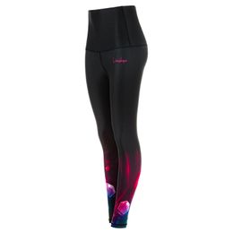 WINSHAPE Damen Leggings "HWL102-COSMIC", schwarz, Gr. XL, 80% Polyester, 20% Elasthan, Hosen, Core-Stability-Bund mit Bauch-Weg-Effekt