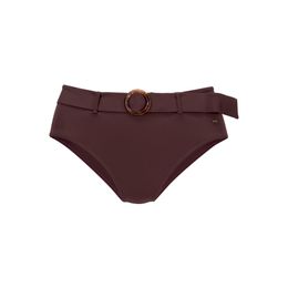 s.Oliver Damen Highwaist-Bikini-Hose "Rome", braun, Gr. 34, unifarben, Microfaser, Polyamid, Badehosen, mit abnehmbarem G&uuml;rtel