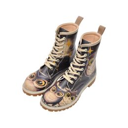 DOGO Damen Schn&uuml;rboots "Longe Boots Schn&uuml;rstiefel It Wasn't Me Damen Stiefeletten", Gr. 36, schwarz, Lederimitat, Schuhe, Handgefertigt