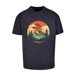 F4NT4STIC Damen T-Shirt "Sonnenuntergang Berglandschaft", blau, Gr. S, Obermaterial: 100% Baumwolle, Shirts, Premium Qualit&auml;t