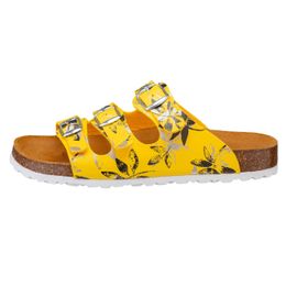 Lico Damen Pantolette "Pantolette Bioline Leave", Gr. 41, gelb, Synthetik, Schuhe
