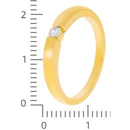 Firetti Damen Fingerring "Schmuck Geschenk Silber 925 Damenring Verlobungsring Solit&auml;r", 56, Silber 925 (Sterlingsilber), 1,9mm, gold, Silber 925