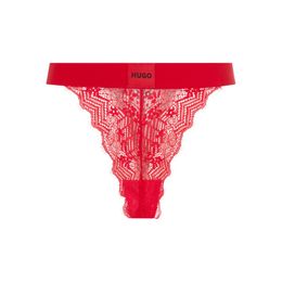 HUGO UNDERWEAR Damen String "STRING RL LACE", Gr. XL, rot, Jersey, Obermaterial: 84% Polyamid, 16% Elasthan, Unterhosen, mit Logoschriftzug auf dem