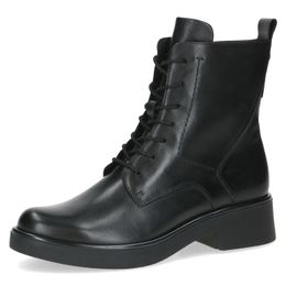 Caprice Damen Schn&uuml;rboots, Gr. 40, schwarz, Leder, Schuhe, Blockabsatz, Schn&uuml;rstiefelette, Businessstiefelette mit Ziern&auml;hten