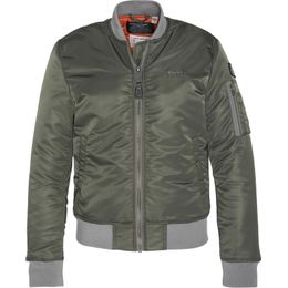 Schott NYC Damen Bomberjacke, gr&uuml;n, Basic, Gr. XL, unifarben mit Farbeins&auml;tzen, Softshell, Obermaterial: 100% Nylon, Jacken, mit zus&auml;tzlichen
