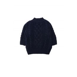 Liliput M&auml;dchen Strickpullover, blau, Gr. 98, unifarben, 100% Baumwolle, Pullover, mit sch&ouml;nem Zopfmuster