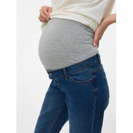 MAMALICIOUS Damen Umstandsjeans "MLEDINA FLARED DB JEANS NOOS", blau, Gr. 28, unifarben, Denim/Jeans, Obermaterial: 79% Baumwolle, 20% Polyester, 1%