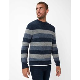 Brax Herren Rundhalspullover "Style RICK", blau, Gr. S, Strick, 40% Polyamid, 30% Wolle, 30% Viskose, Pullover