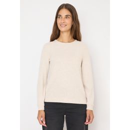 Langarmshirt Cecil, Damen, Gr. L (42), sandalwood beige melange, Stoff, 67% Viskose, 28% Polyester, 5% Elasthan, meliert, normal normal, Rundhals, Bündchen, Shirts, mit Rundhalsausschnitt