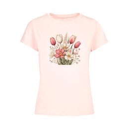 F4NT4STIC Damen T-Shirt "Rosa wei&szlig;er Fr&uuml;hlingsblumenstrau&szlig;", pink, Gr. XS, Obermaterial: 100% Baumwolle, Shirts, Premium Qualit&auml;t