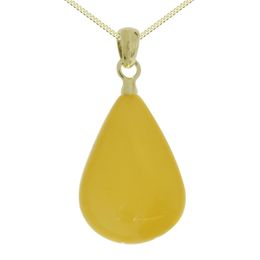 OSTSEE-SCHMUCK Damen Kette mit Anh&auml;nger "OSTSEE-SCHMUCK Kette mit Anh&auml;nger Tropfen ca. 26 mm lang", 45cm, Silber 925 (Sterlingsilber), L: 42, gold,