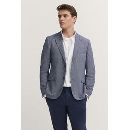 Bugatti Herren Sakko, blau, Gr. 54, unifarben, 41% Polyester, 30% Viskose, 17% Baumwolle, 9% Leinen, 3% Elasthan, Sakkos, mit Reverskragen und