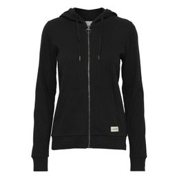 oxmo Damen Kapuzensweatjacke "Kapuzensweatshirtjac OXLova", schwarz, Gr. S, Obermaterial: 95% Baumwolle CO. 5% Elasthan EL., Sweatjacken