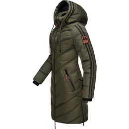 Marikoo Damen Wintermantel "Armasa", gr&uuml;n, Gr. XXL, 100% Polyester, M&auml;ntel, modischer Damen Winter Steppmantel mit Kapuze