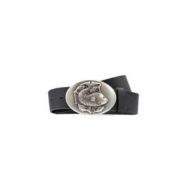 Damen Lederg&uuml;rtel, schwarz, Gr. 105, RETTUNGSRING G&Uuml;RTEL, B&uuml;ffelleder, G&uuml;rtel