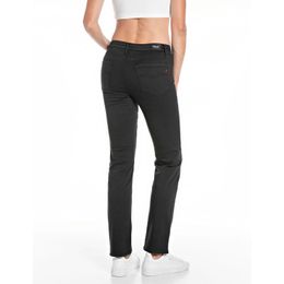 Replay Damen Straight-Jeans "ZOLIE", schwarz, Gr. 27, Denim/Jeans, Obermaterial: 91% Baumwolle, 6% Elastomultiester, 3% Elasthan, Jeans