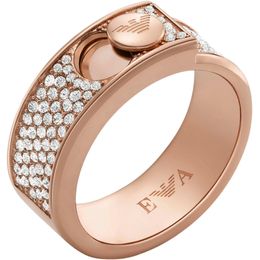 Emporio Armani Damen Fingerring "Schmuck Geschenk Edelstahl Ring COUPLES", 17, Edelstahl, 7,5mm, rosa, Edelstahl, Fingerringe, mit Glasstein