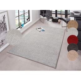 Teppich Hanse Home, B:160cm H:13mm L:240cm, grau, Kunstfaser, Wohnzimmer, Teppiche, "Pure 100 Kurzflor", Kurzflor, uni, umkettelt, L&auml;ufer,