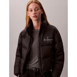 Damen Steppjacke "GRAPHIC LOGO PUFFER JACKET", schwarz, Gr. XXS, Calvin Klein Jeans, unifarben, Web, Obermaterial: 100% Polyamid, Jacken, Stehkragen,