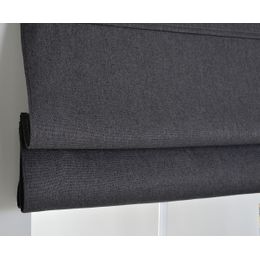Raffrollo Kutti, B:45cm H:130cm, grau, Obermaterial: 100% Polyester, Kinderzimmer, Raffrollos, "Dimout", verdunkelnd, Polyester, Hakenaufh&auml;ngung