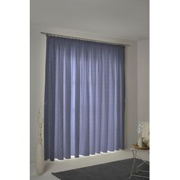 Vorhang Adam, B:145cm H:175cm, blau, Jacquard, Baumwolle (Bio-Baumwolle), Wohnzimmer, Gardinen, "Urban Cactus", aus 100% Bio-Baumwolle